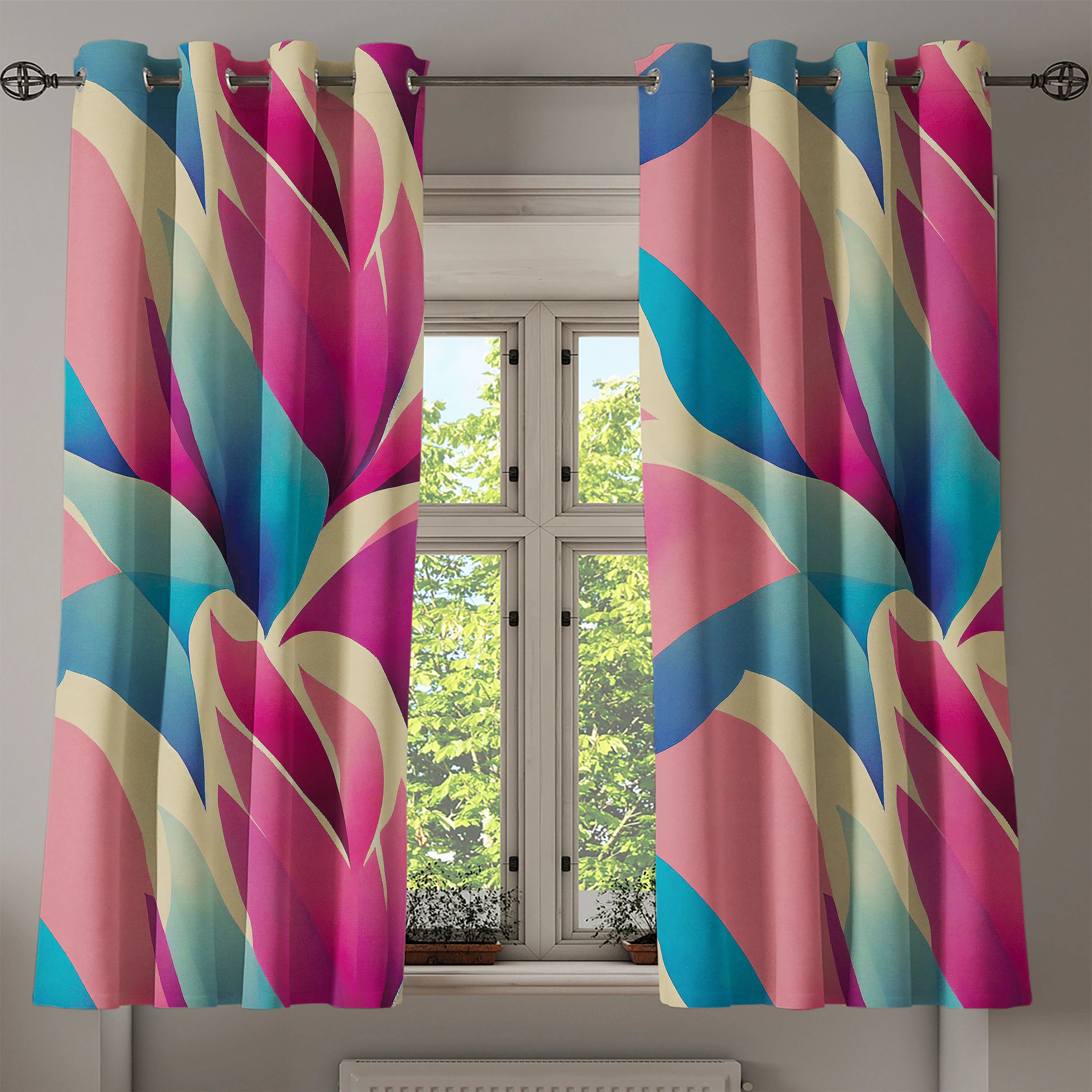 East Urban Home Jencarlo Polyester Semi-Sheer Curtain Pair | Wayfair