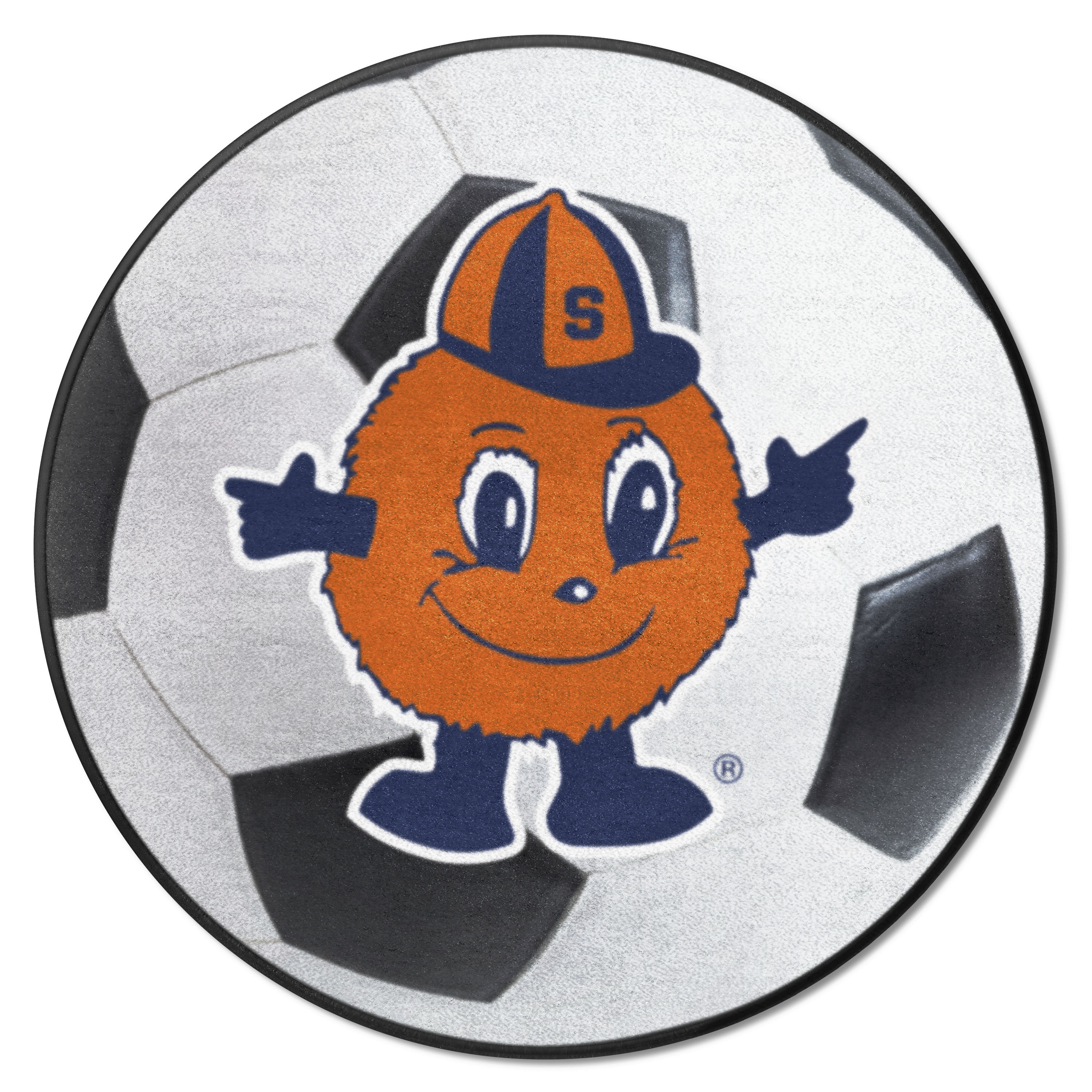 FANMATS Syracuse_Syracuse Orange Soccer Ball Rug, Otto Mascot Logo ...