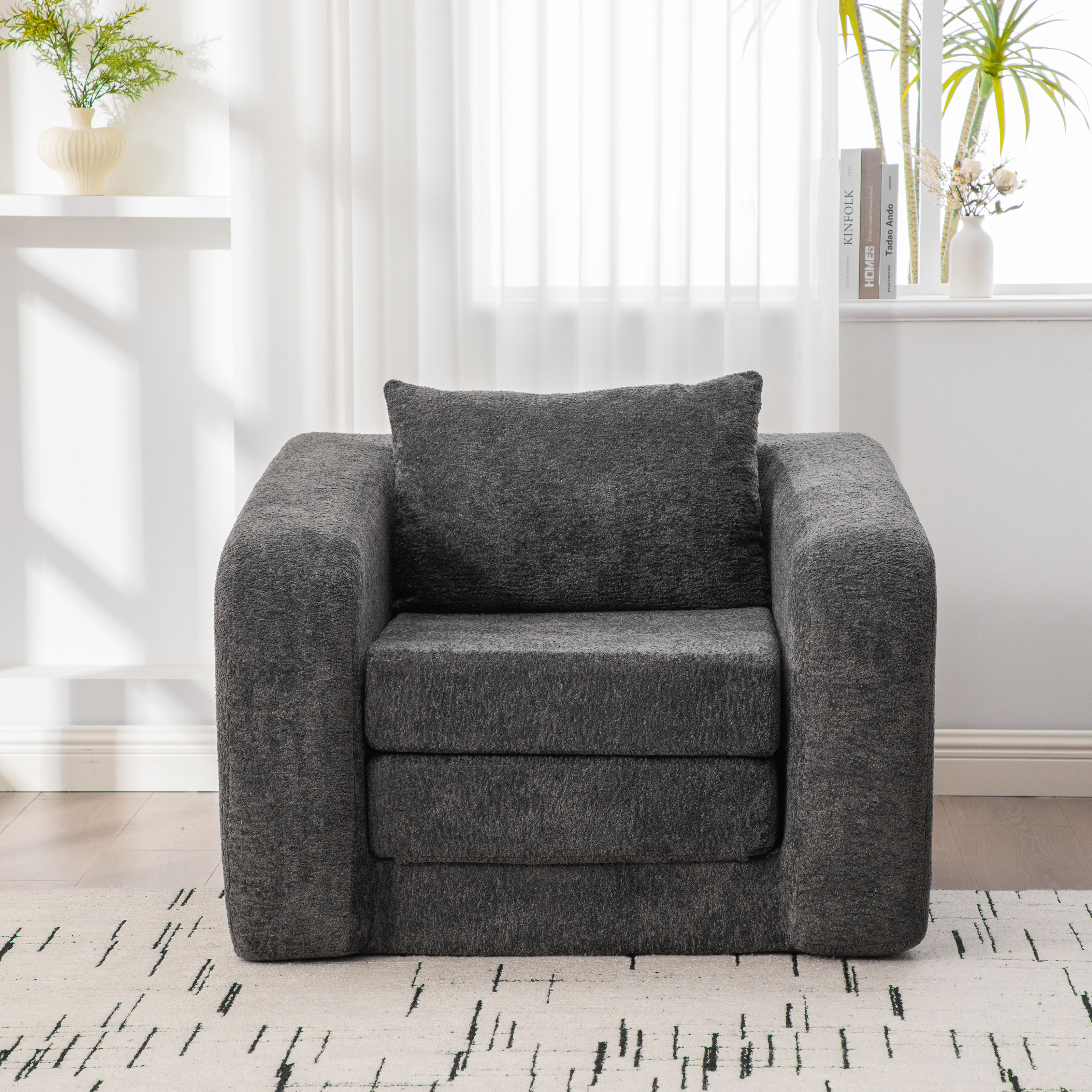 Latitude Run® 40" W Foam-Filled Convertible Accent Chair Foldable ...