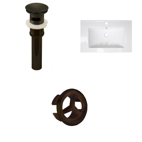 Plumbing N Parts Lavabo de salle de bain rectangulaire en céramique ...