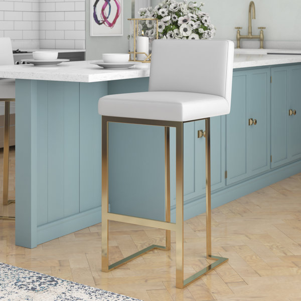 Willa Arlo Interiors Watley Upholstered Counter Stool with Metal Frame ...