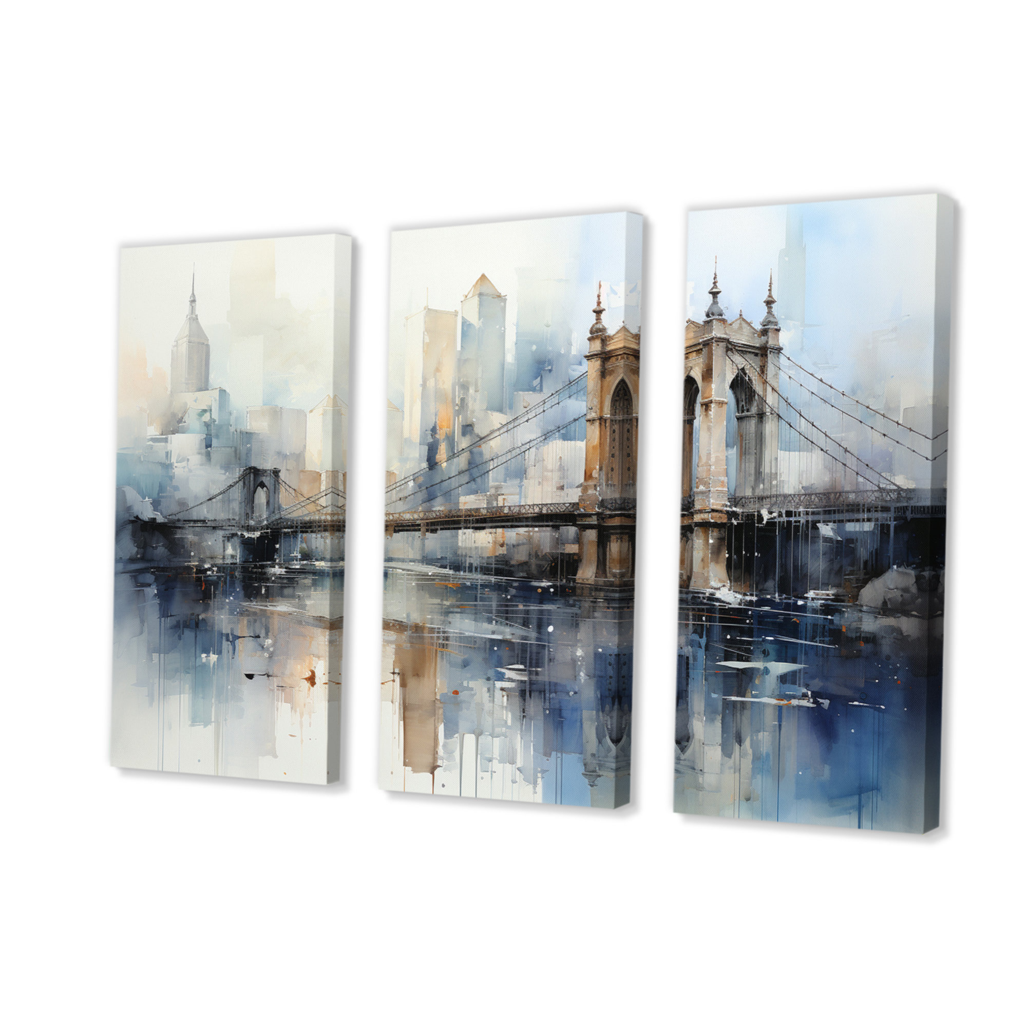 Latitude Run® Blue Bridge Reflective Connections - Architecture Wall ...