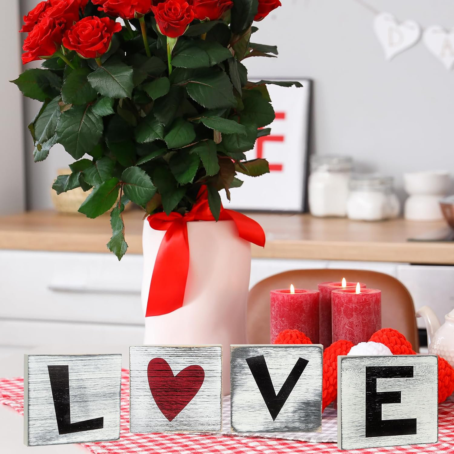 The Holiday Aisle® Valentine's Day Table Love Signs Wooden Love Blocks ...