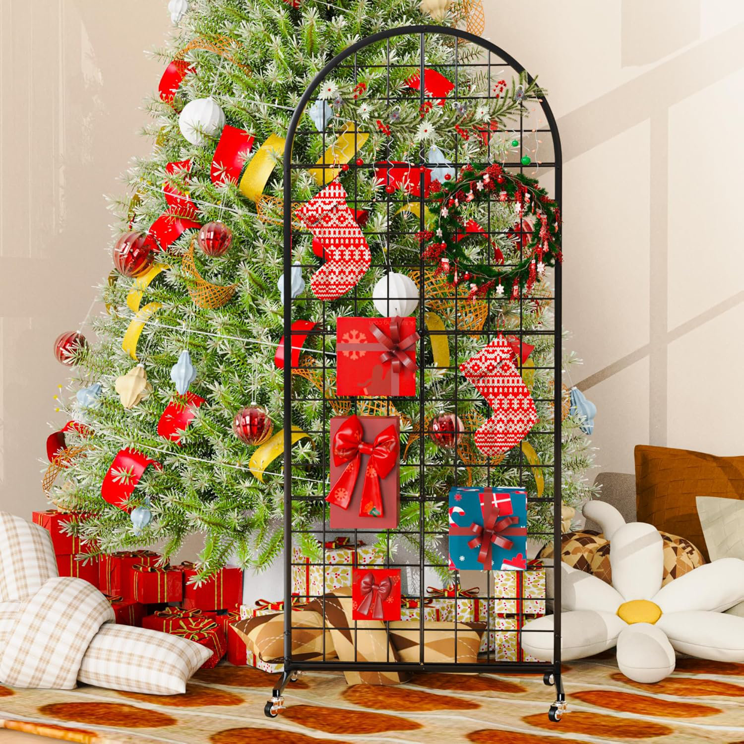 Arlmont & Co. Black Gird Wall Panels Movable Retail Display Racks ...