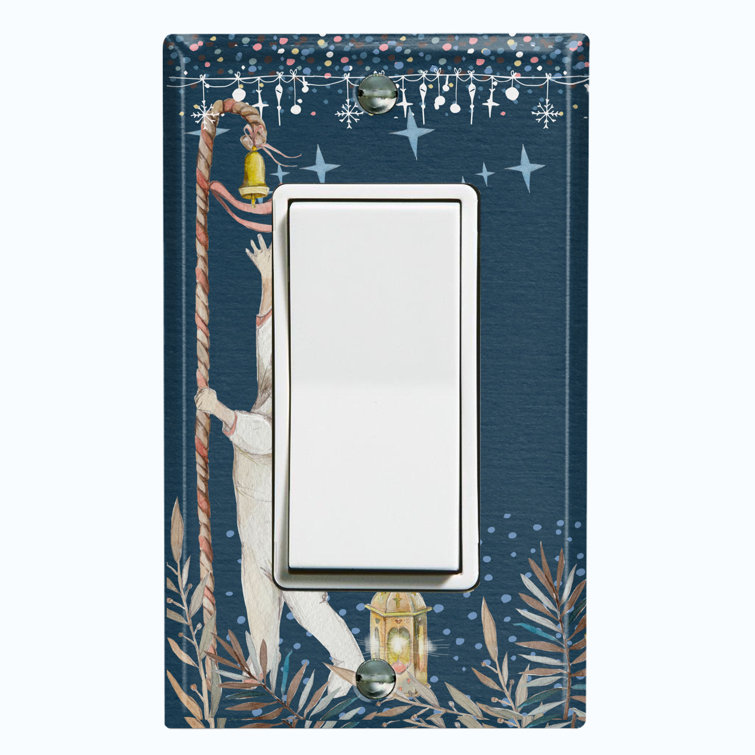 WorldAcc Metal Light Switch Plate Outlet Cover (Angel Twins Dark Blue ...