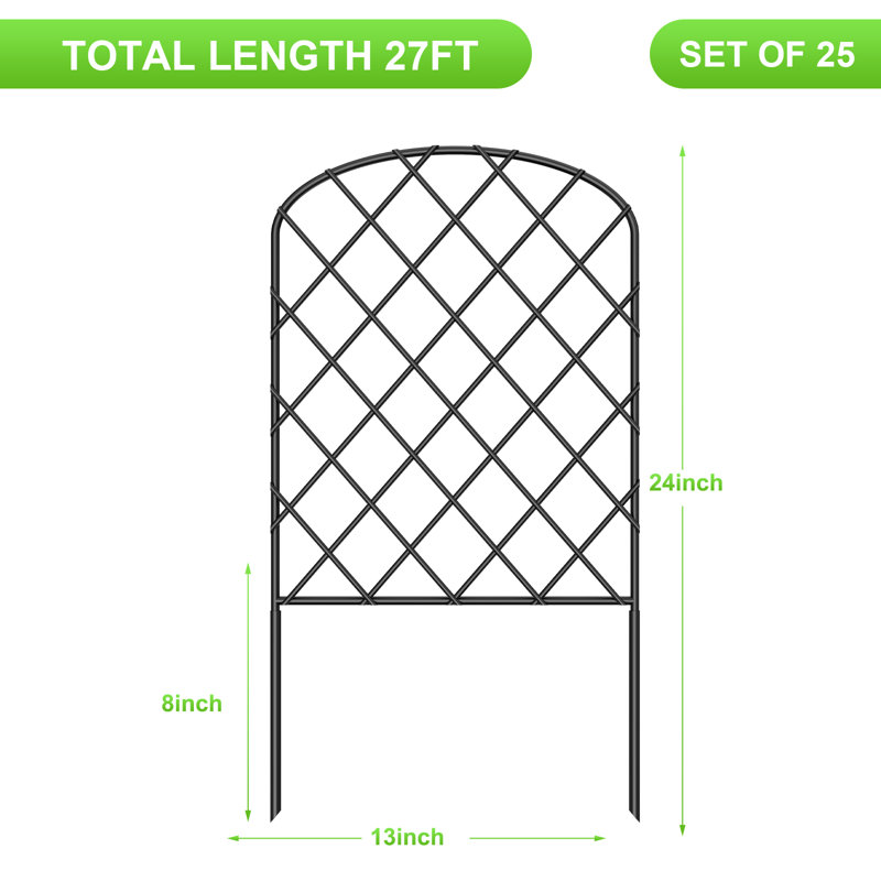 Haitral 2 ft. H x 1 ft. W Decorative Garden Metal Fencing & Reviews ...