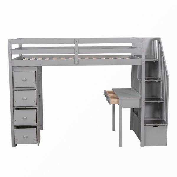 Harriet Bee Ferruh Twin Platforms Loft Bed with Bookcase by Harriet Bee ...