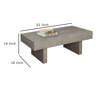 Benjara Lezy Coffee Table, 52 Inch, Gray Oak Wood Top, Double Pedestal ...