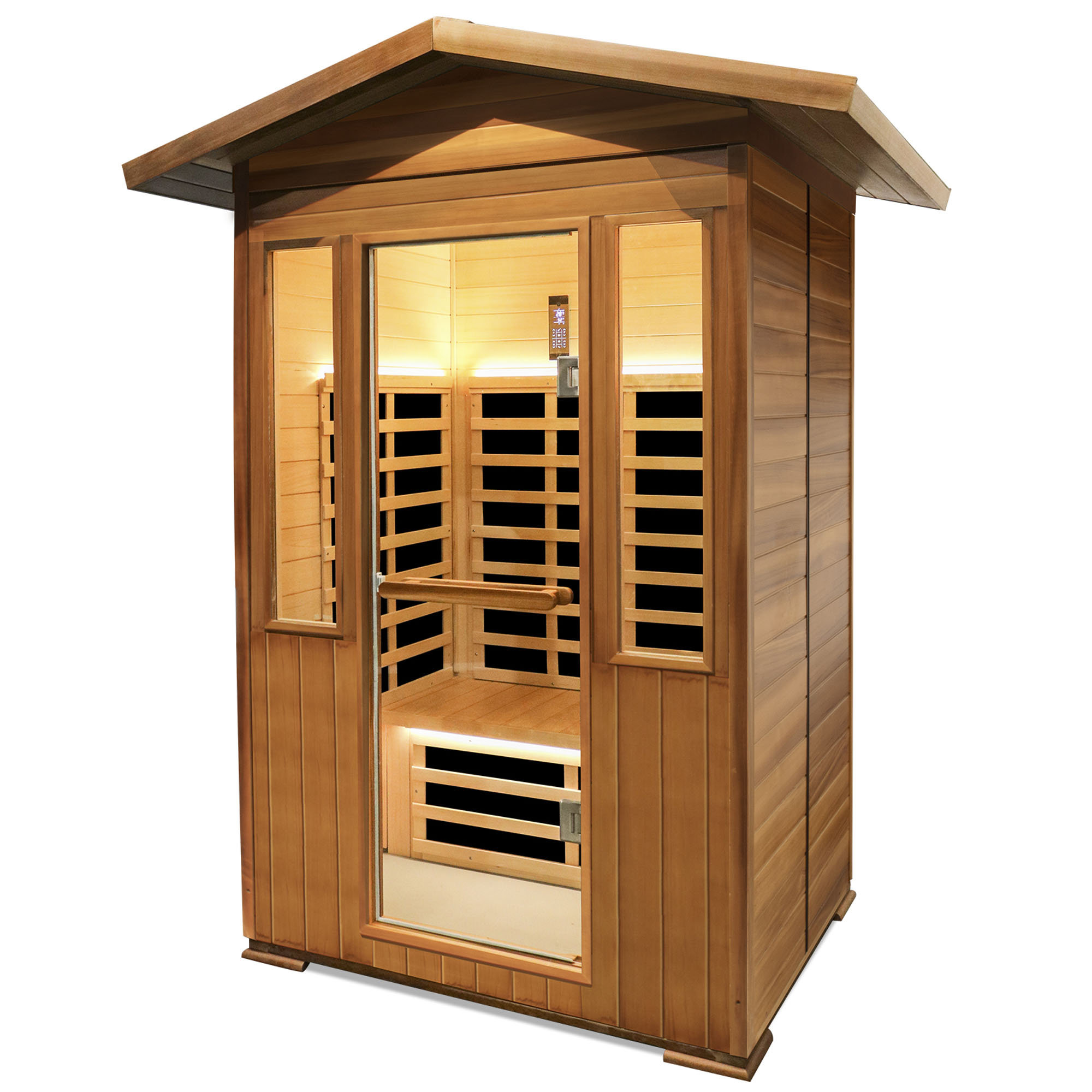 puresaunaliving 2 Person Red Cedar Outdoor Infrared Sauna | Wayfair