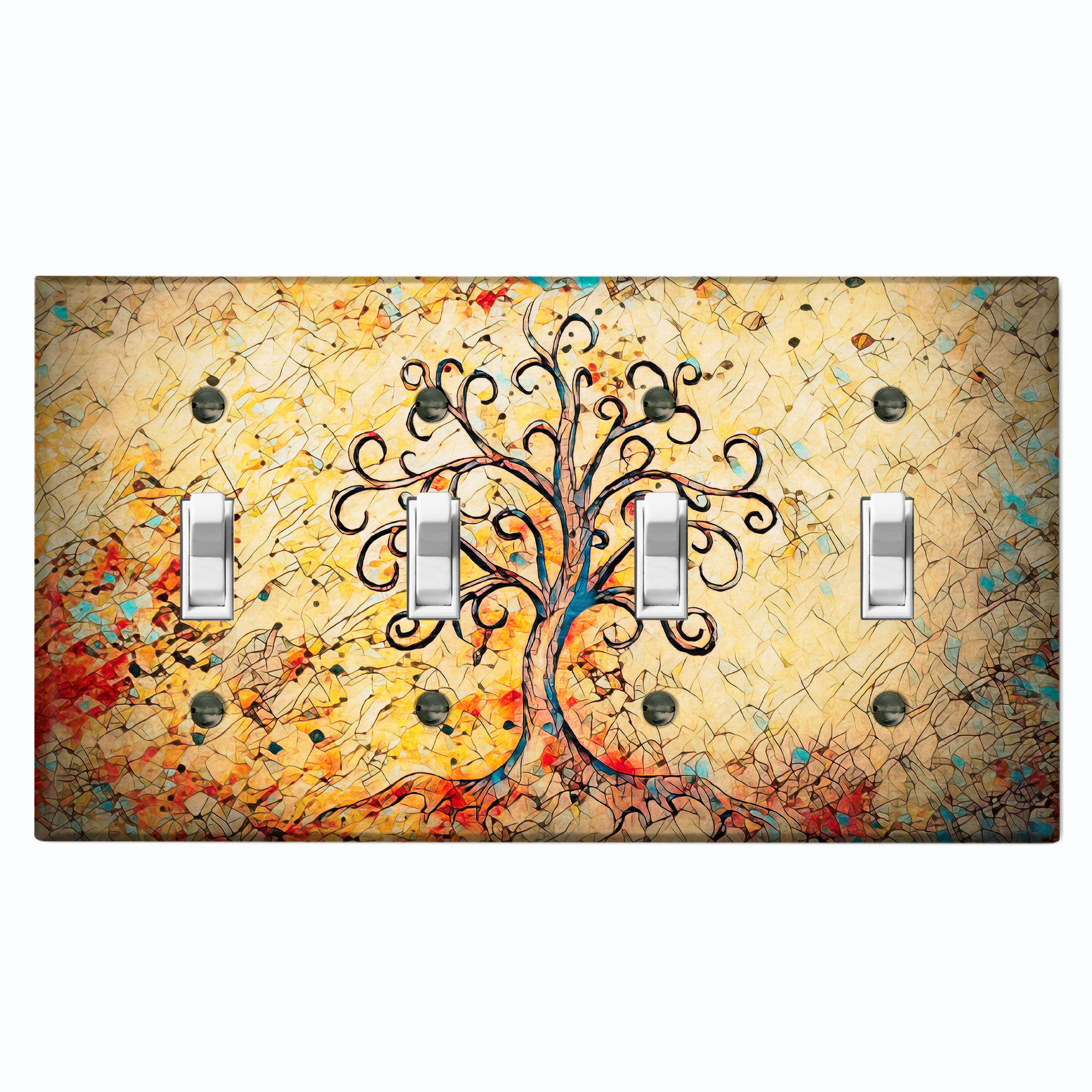 WorldAcc Abstract Autumn Tree Yellow Nature Themed 4 - Gang Toggle ...