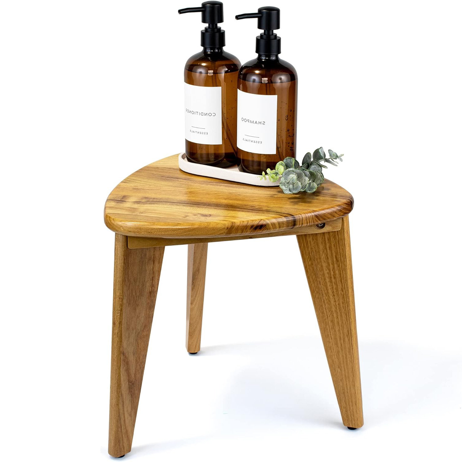 Loon Peak® Julka Sturdy Wooden Seat Fits Nicely into Your Shower Corner ...