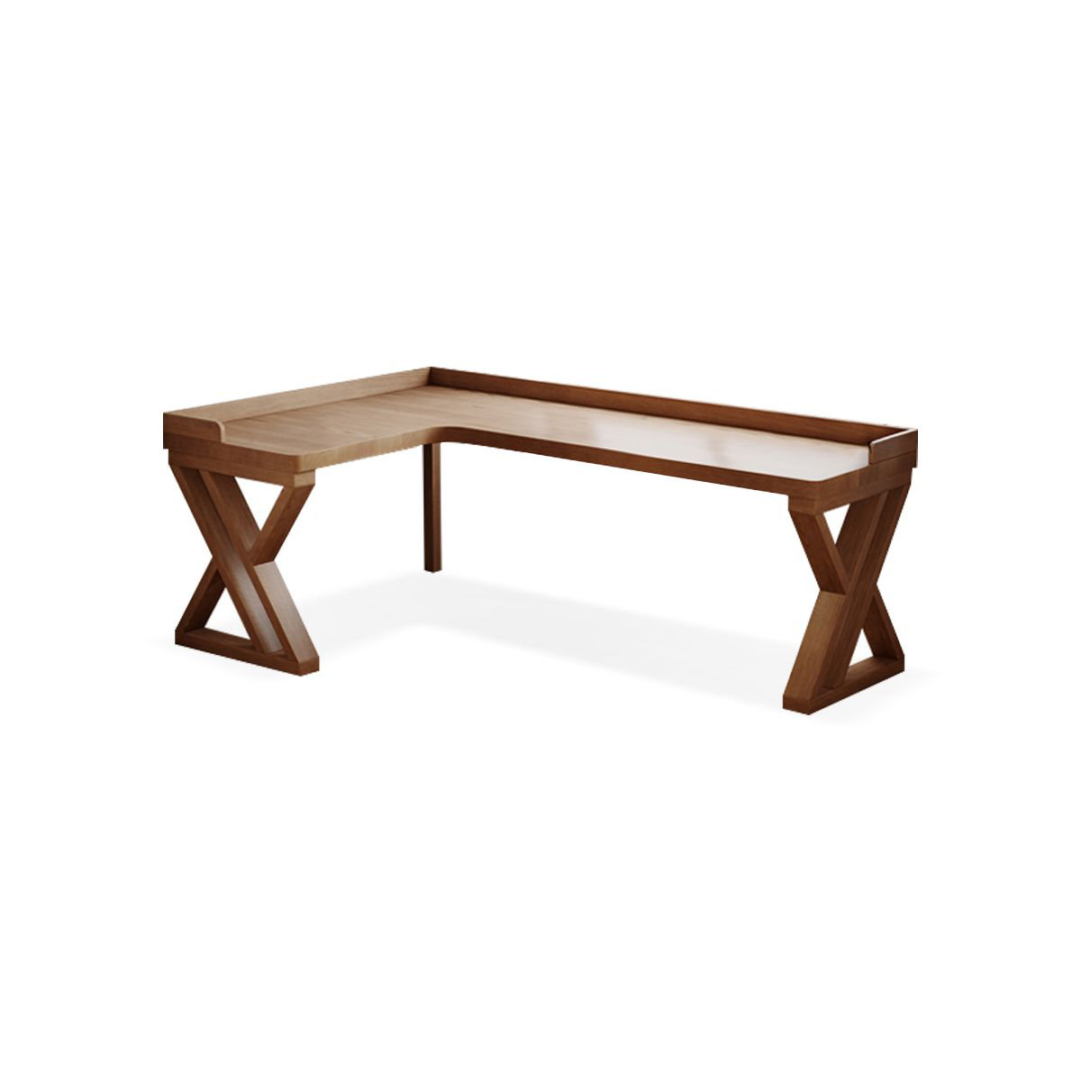 Oaklawn Tools Light-walnut L-Shaped Solid Wood desk | Wayfair