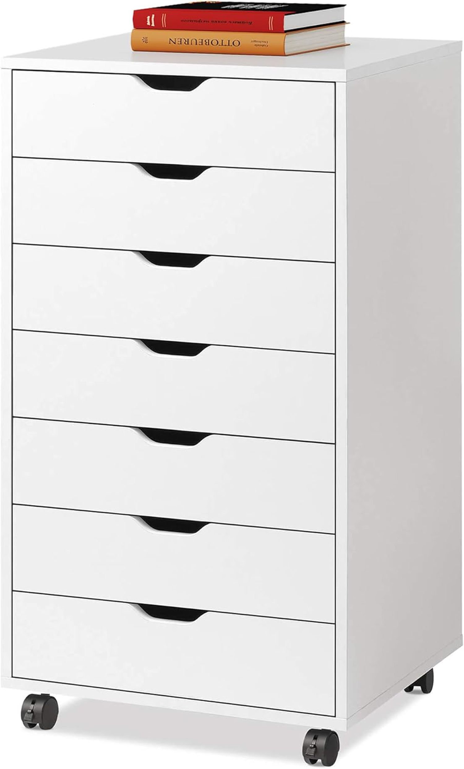 Silodo 7 Drawer Chest, Wooden Storage Filing Cabinet on Wheels | Wayfair
