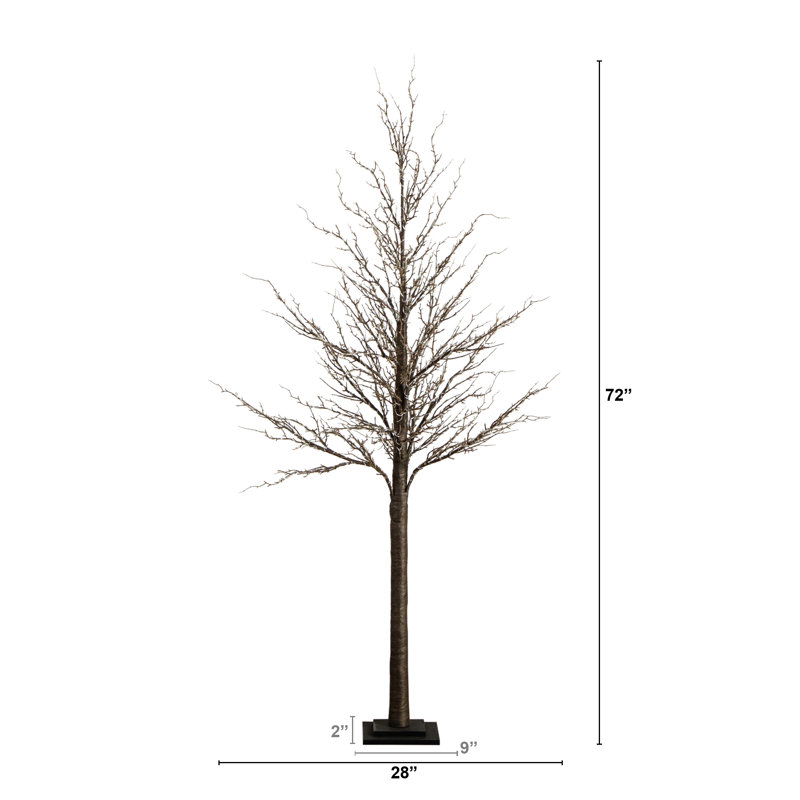 Nearly Natural 6ft. Pre-Lit Artificial Twig Tree with 480 Warm White ...
