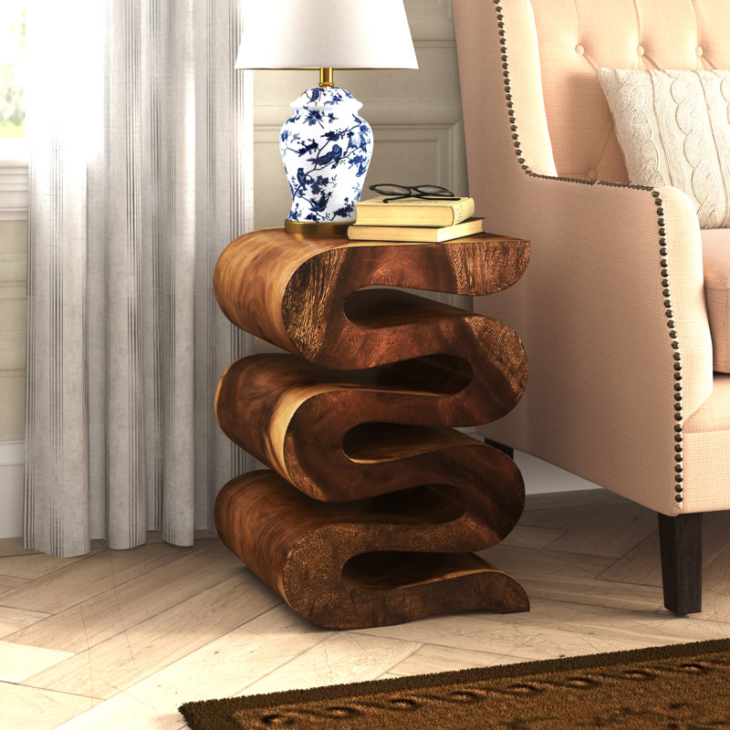 Foundry Select Raechell Solid Wood Abstract End Table & Reviews | Wayfair