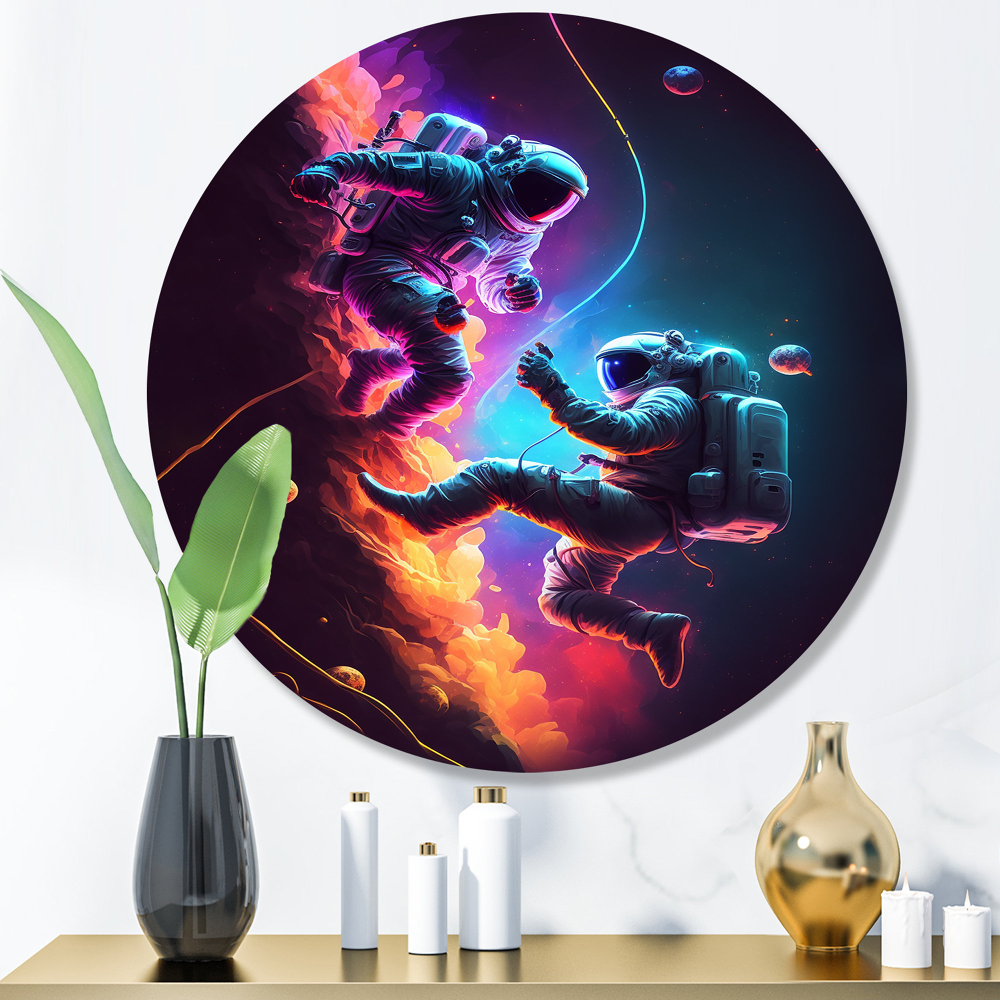 Latitude Run® Cosmic Astronaut Explorers IV - Space Metal Wall Décor ...