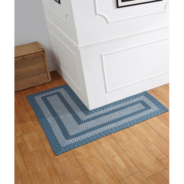 August Grove® Samara Braided Slate Blue Area Rug - 8ft | Wayfair