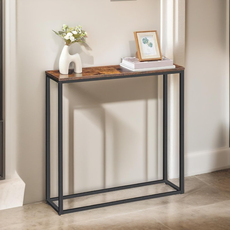 FURNOLD Industrial Square Metal Hallway Console Table Rustic Brown ...