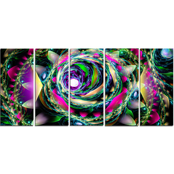 DesignArt Colourful Exotic Whirlpool Flower On Canvas 5 Pieces Print ...