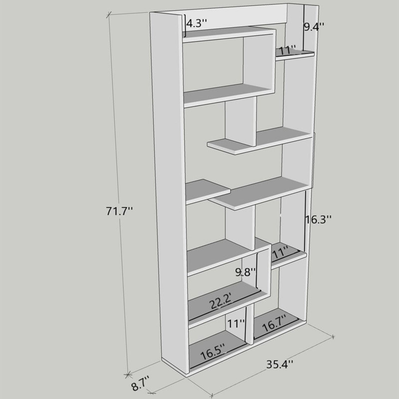 Latitude Run® Geometric Bookcase | Wayfair