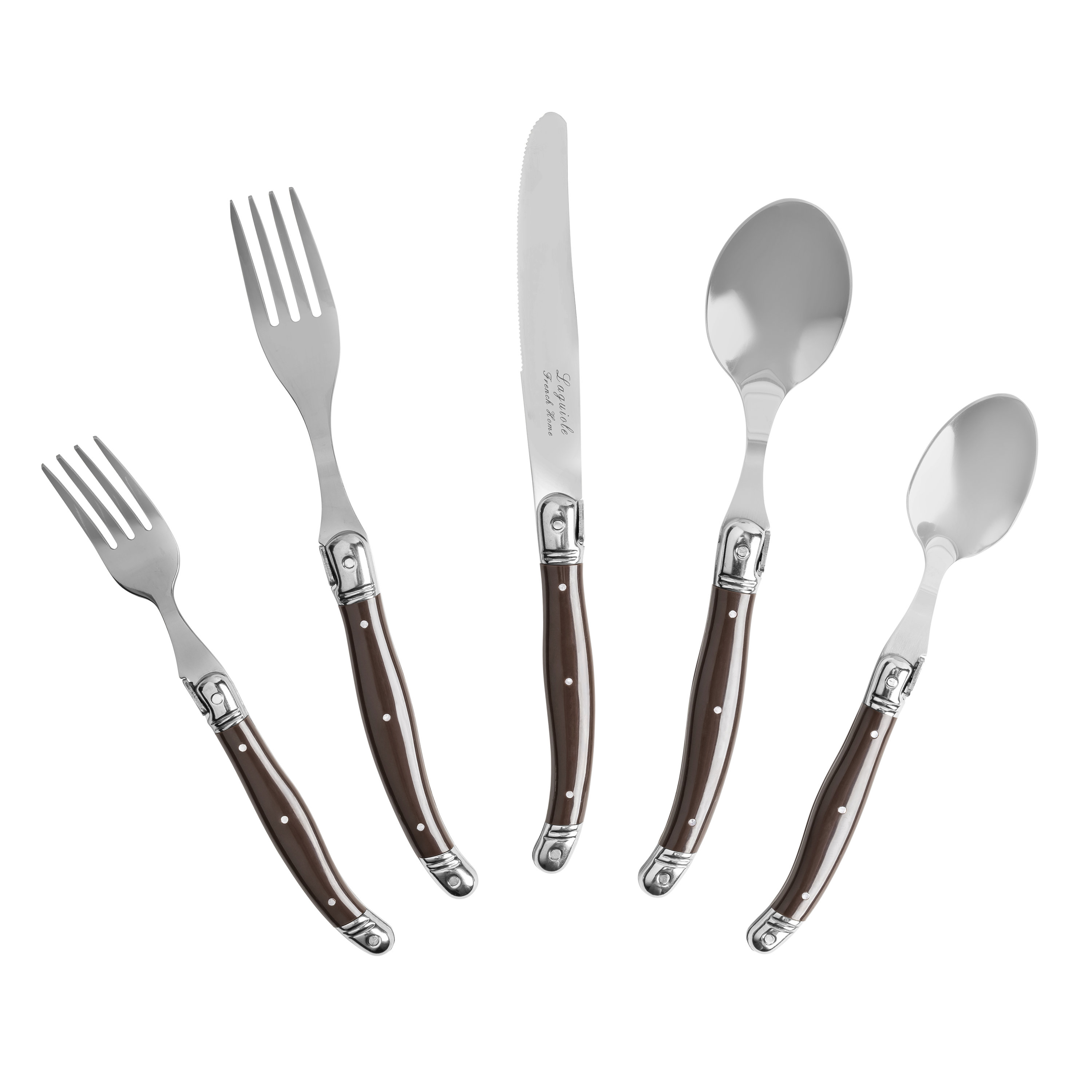 French Home Laguiole 20 Piece Stainless Steel Flatware Set, Service for ...