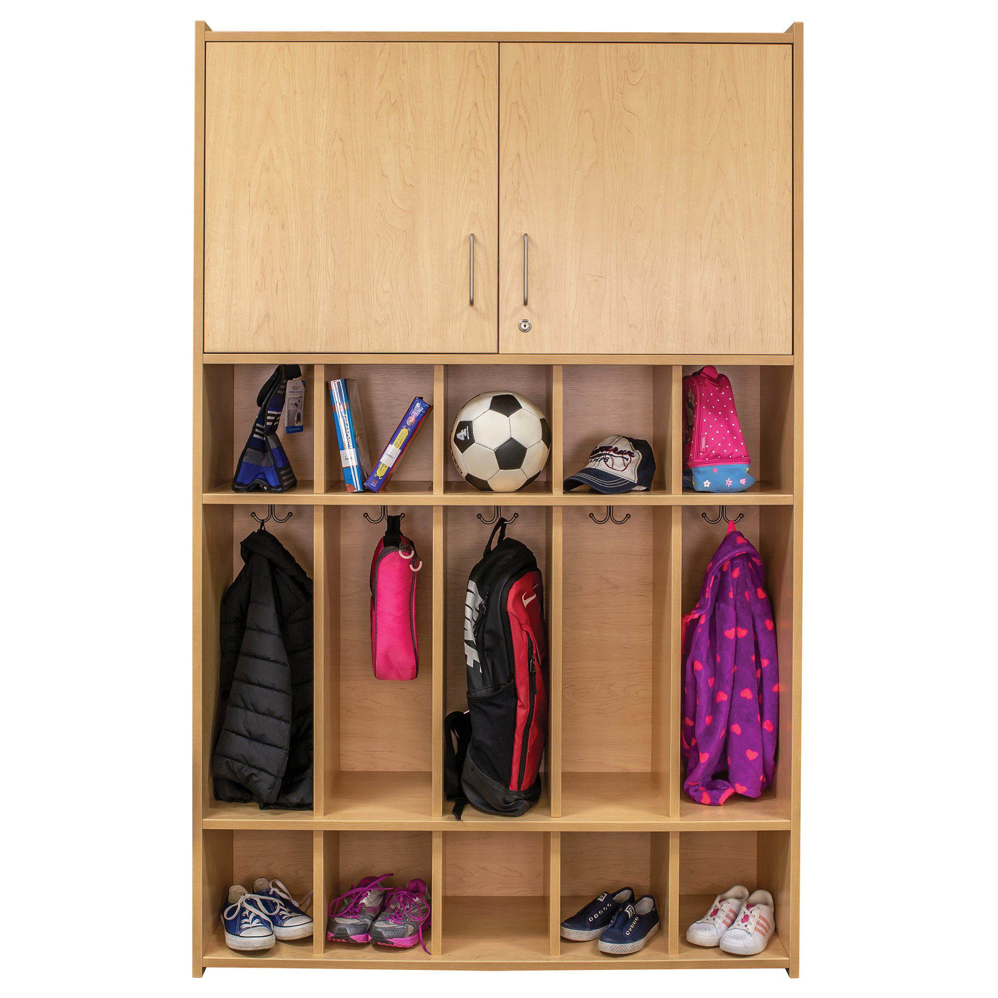 TotMate Tot Mate 5 Section Laminate Floor Locker 46" Wide School Locker ...