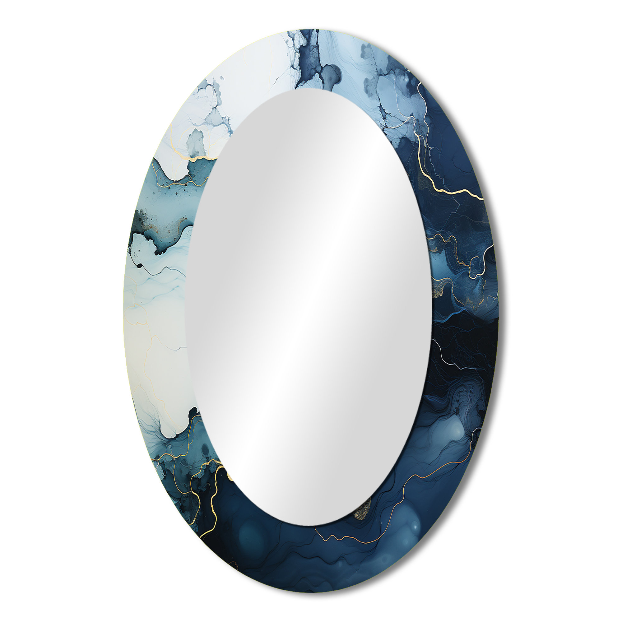 Dakota Fields River Embrace II - Landscapes Oval Decorative Mirror On ...