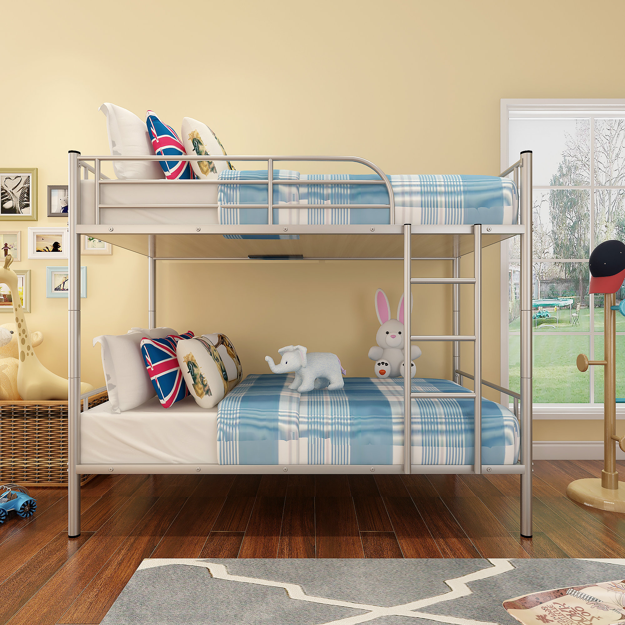 Isabelle & Max™ Bunk Bed Twin Over Twin, Metal Frame Split Bunk Bed ...
