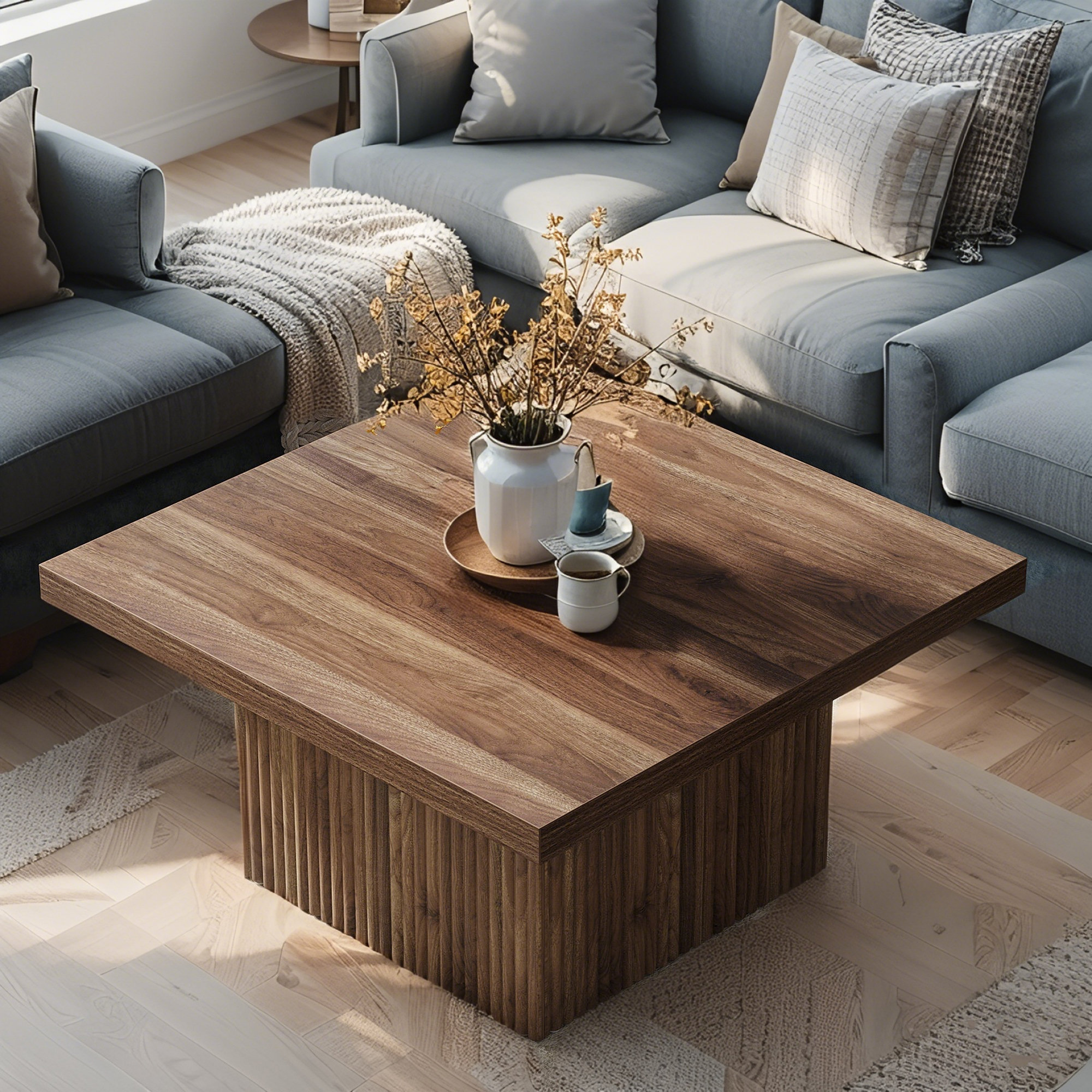 Millwood Pines 31.5" Square Coffee Table, Wood Centre Table Cocktail ...