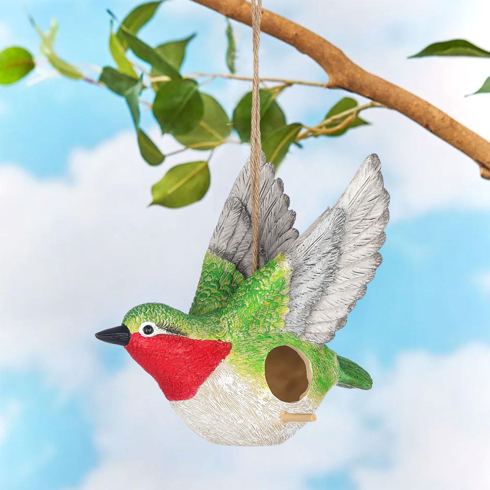 Arlmont & Co. Hanging Handcrafted Hummingbird Resin Outdoor Birdhouses ...