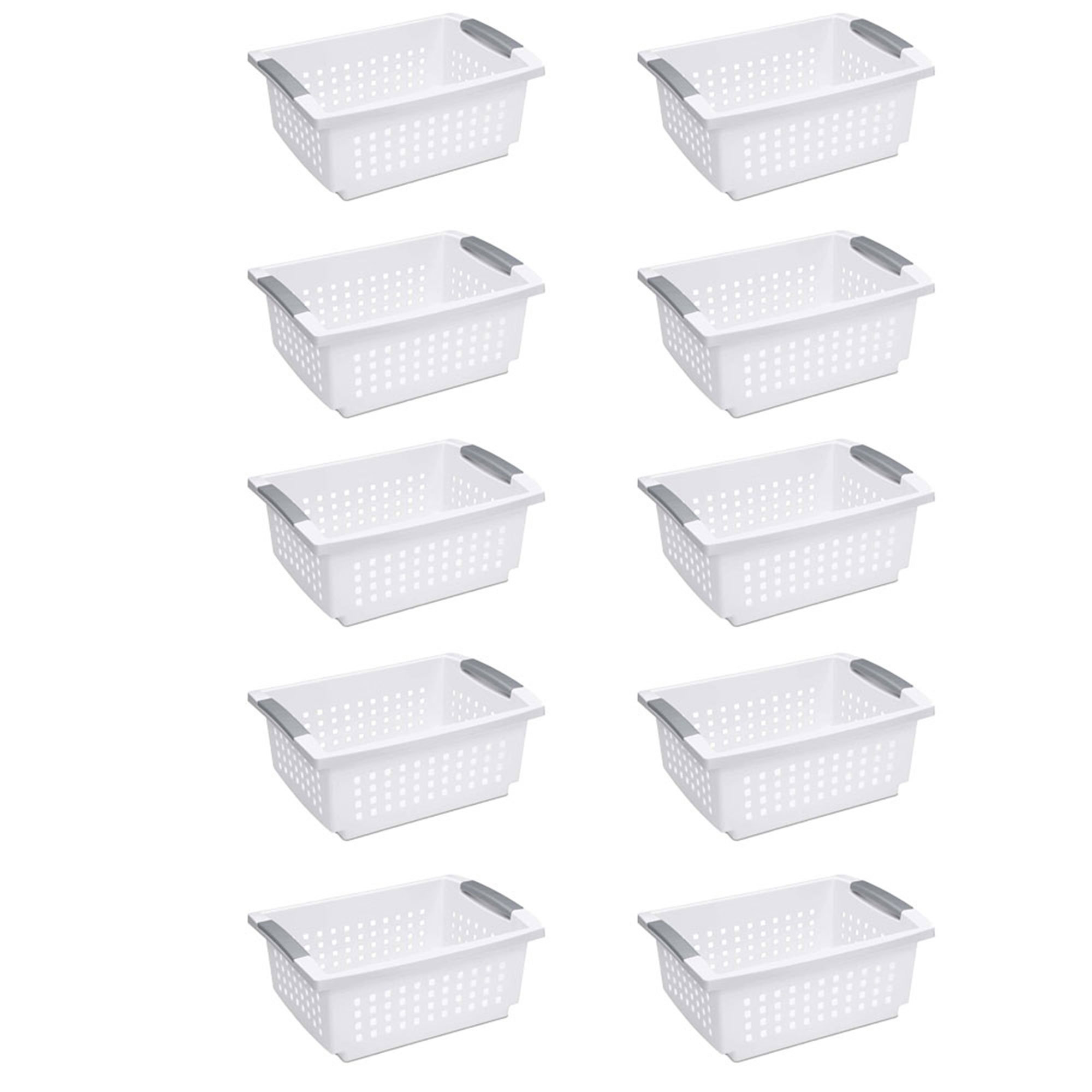 Sterilite Small Stacking Storage Basket with Comfort Grip Handles, White & Reviews | Wayfair