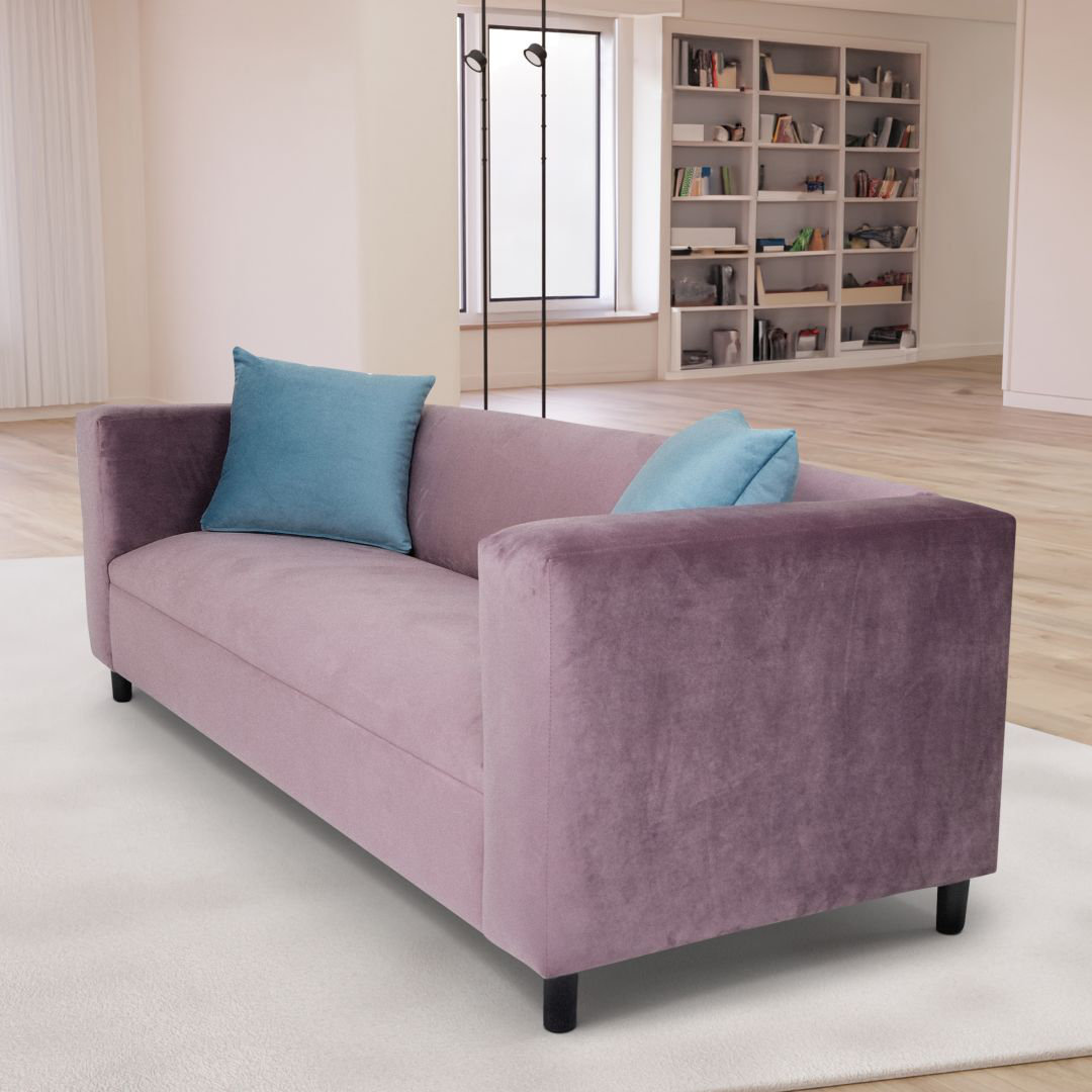 Everly Quinn Broadway 3-Seater Velvet Sofa Couch for Living Room ...