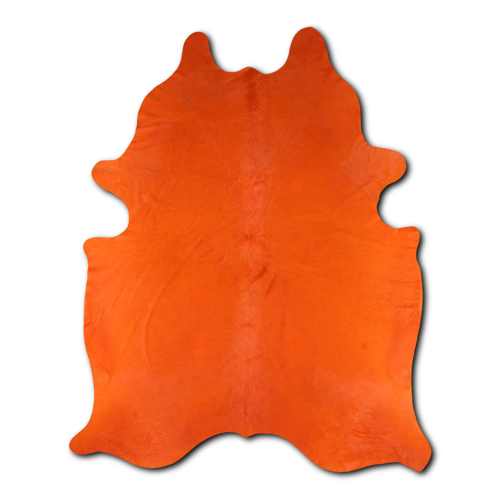 Foundry Select DYED HAIR ON COWHIDE DYED ORANGE 3 - 5 M GRADE A | Wayfair