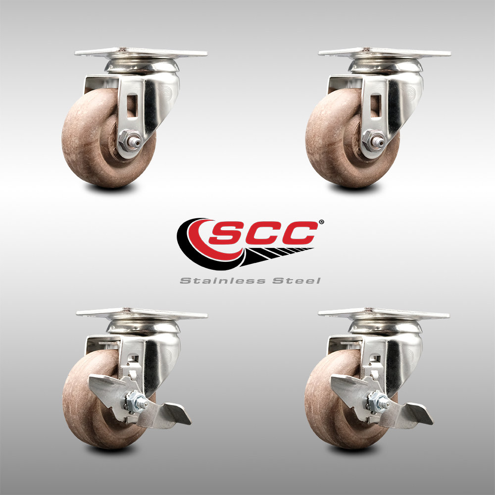 Service Caster 4 Piece High Temp Glass Filled Nylon Caster Set | Wayfair