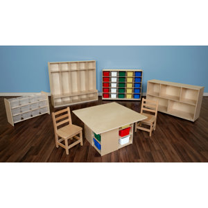 Wood Designs 7 Piece Classroom Double Sided 25 Compartment Shelving ...
