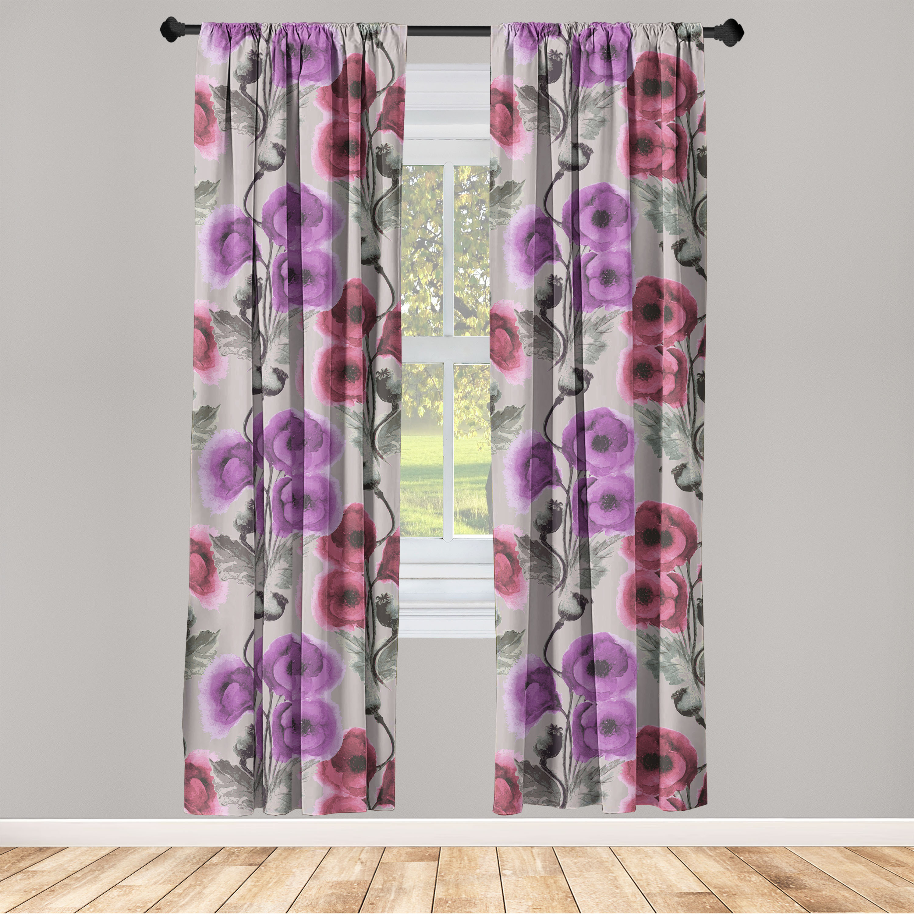 East Urban Home Joiya Microfiber Semi-Sheer Curtain Pair | Wayfair