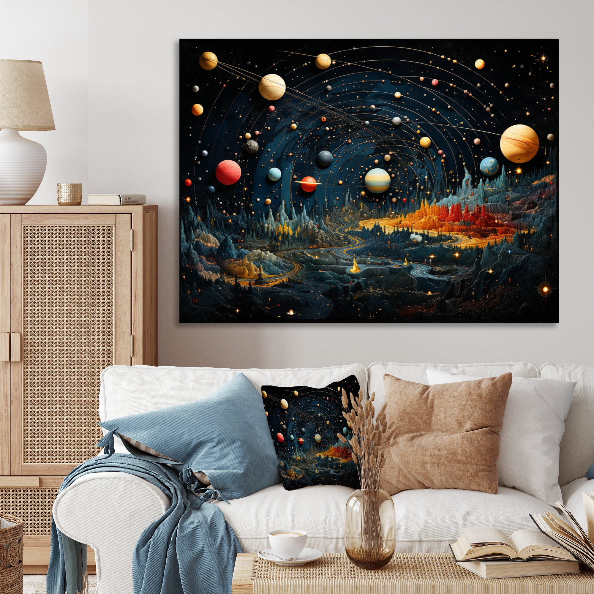 Red Barrel Studio® Colorful Planetary Palette II - Planets Canvas Print ...