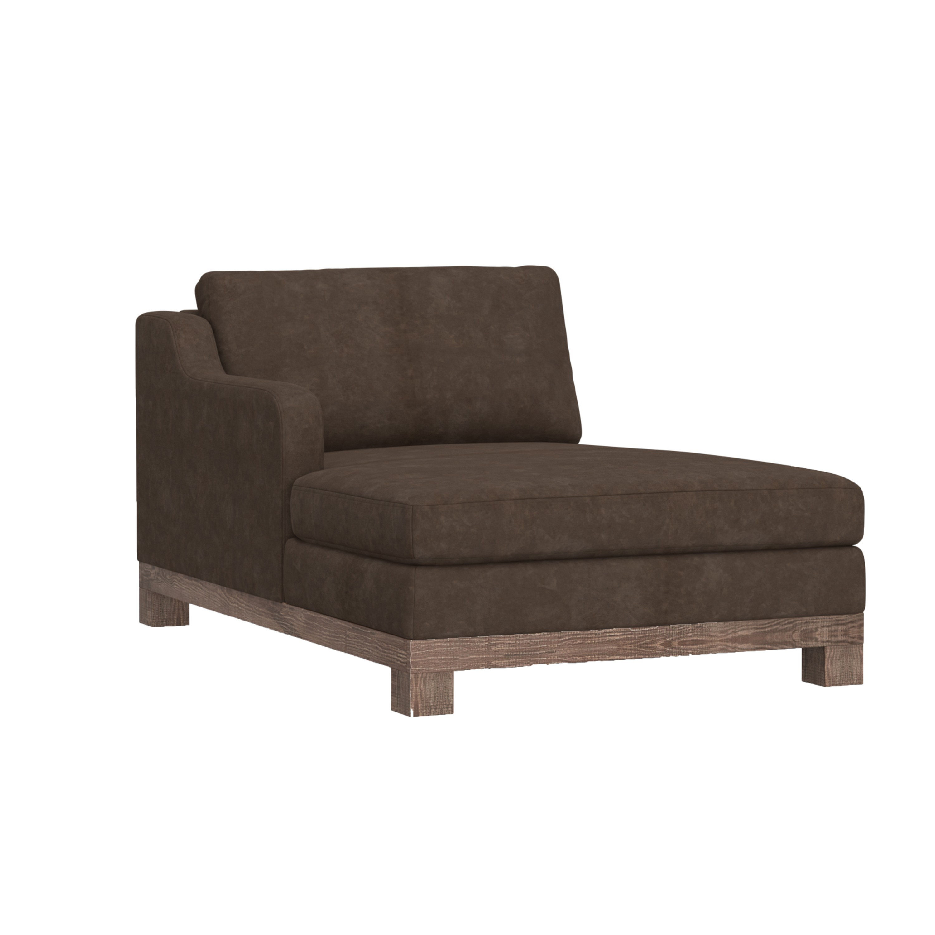 Benjara Sama 67 Inch Left Chaise, Accent Pillow, Brown Fabric, Solid ...