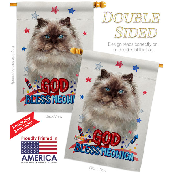 Breeze Decor Double Sided 40'' H x 28'' W Polyester Cat House Flag ...