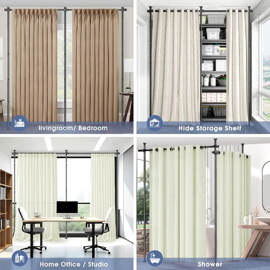 Ebern Designs Room Divider For Room Separation, Adjustable, 4-10H 29 ...