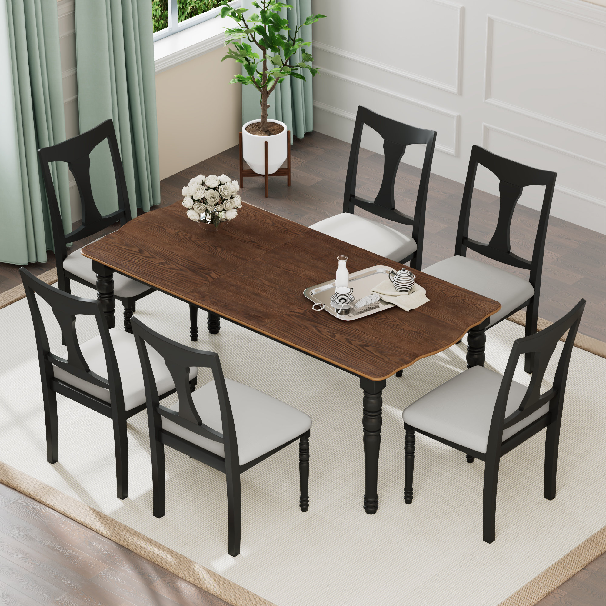 Alcott Hill® 7 - Piece Extendable Dining Set | Wayfair
