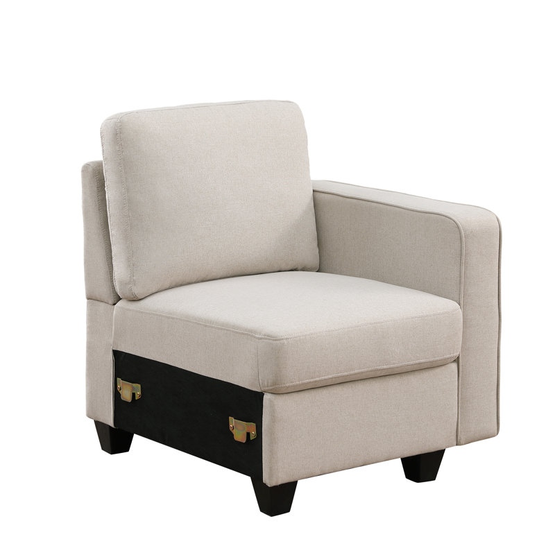 Ebern Designs Solina Linen Reversible Modular Corner Sectional Sofa ...