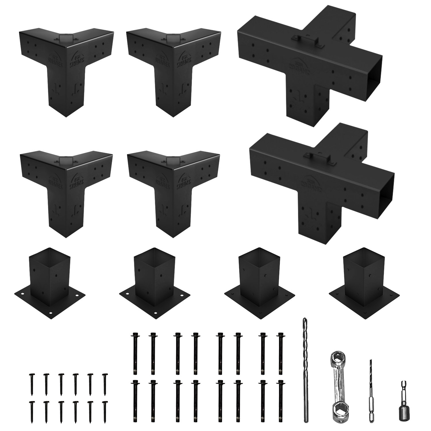 EZ Shades Double Space Free-standing Pergola Kit, Corner, Extensions ...