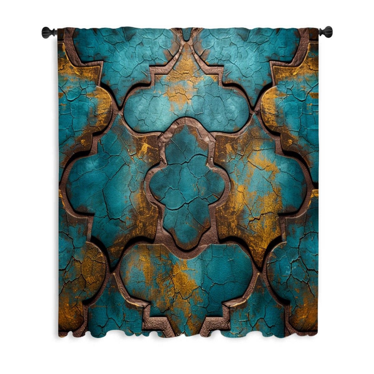 VisionDecor Cracked Texture Window Curtains, Visual Art Blockout ...