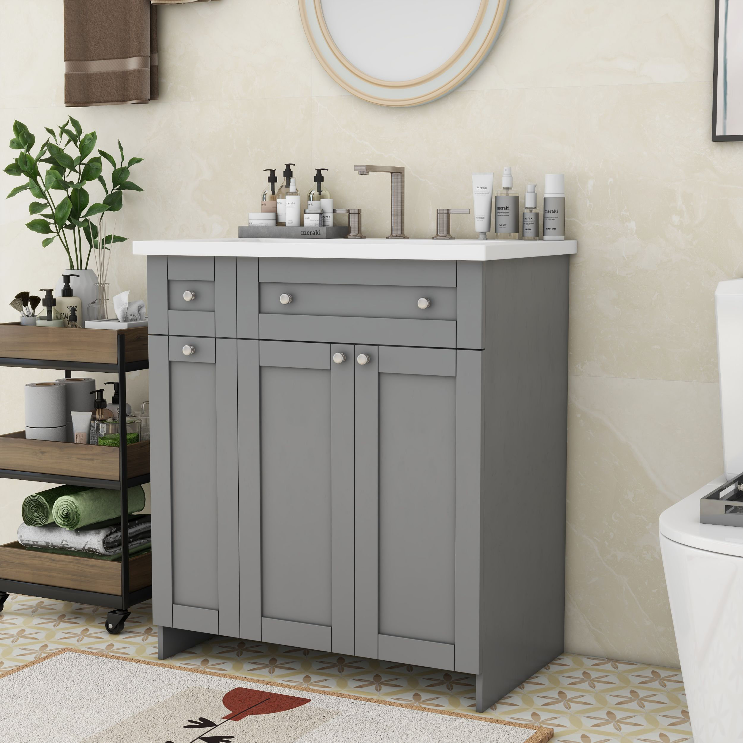 Ebern Designs Gady 30'' Single Bathroom Vanity with Resin Top - Wayfair ...