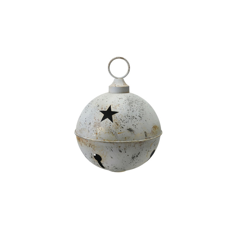 One Allium Way® Large Metal Bell Ornament With Star Cut-Outs In ...