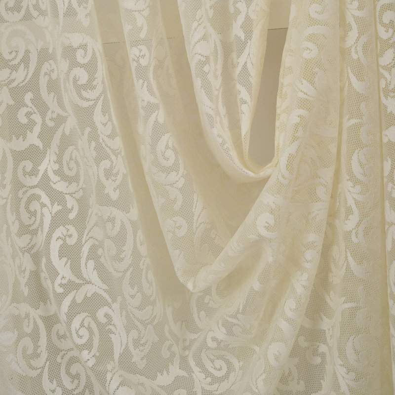 Lilijan Home & Curtain Cream Lace Classic Sheers Curtain Panels,Sheer ...