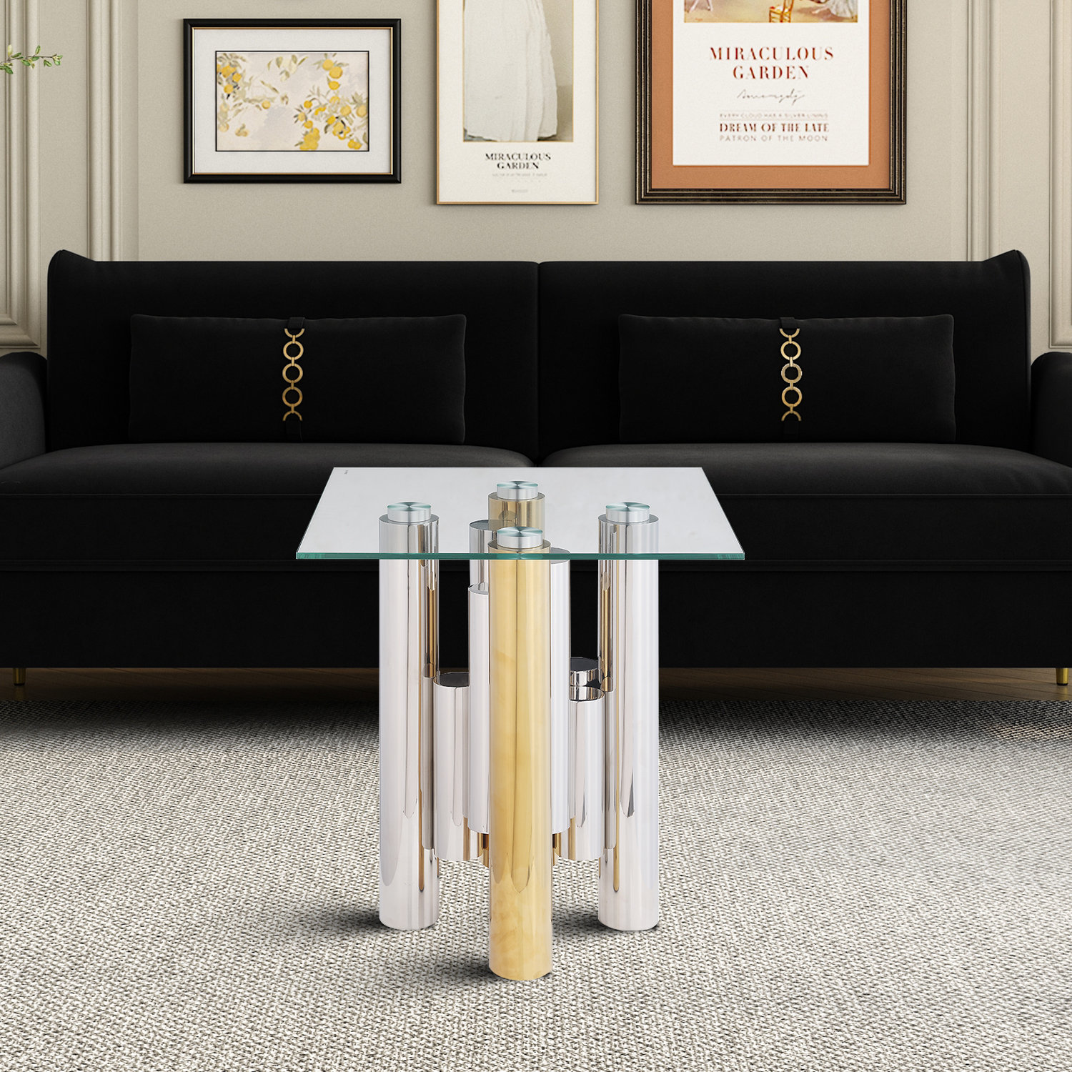 Everly Quinn Glass Top End Table | Wayfair