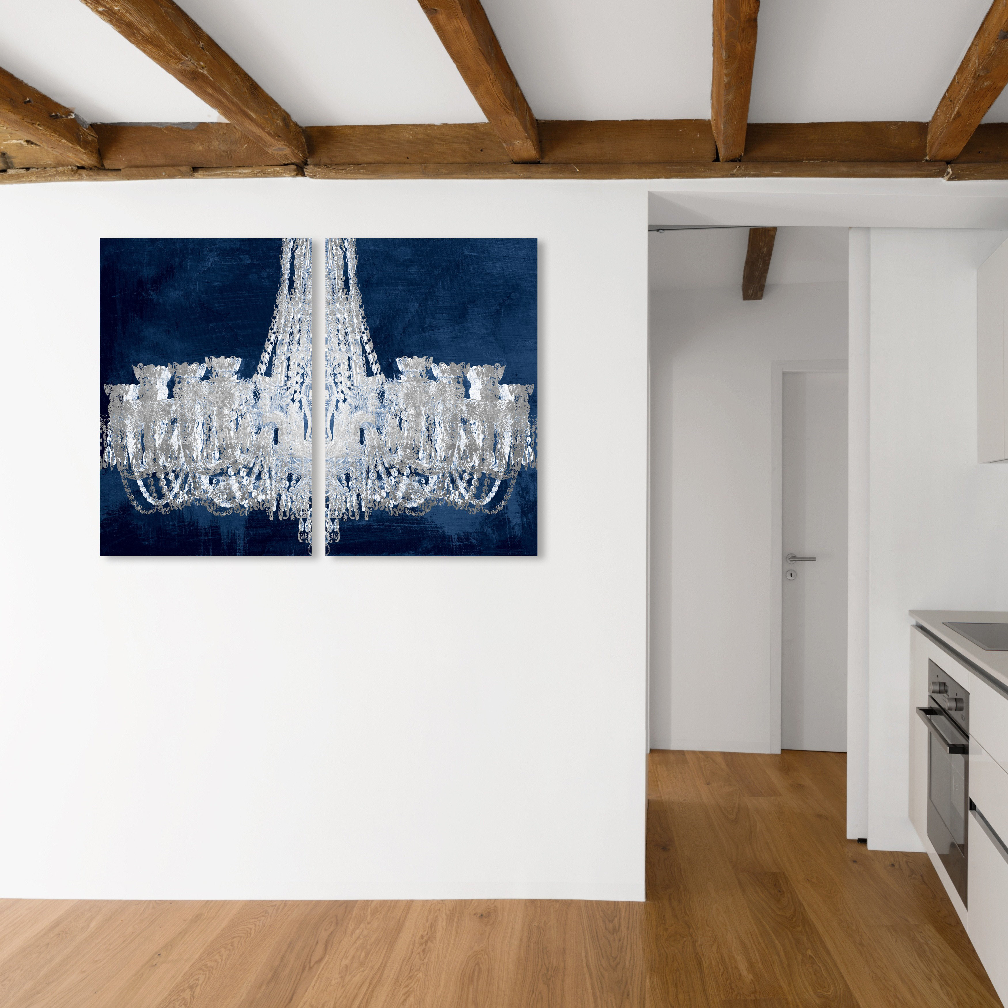 Oliver Gal Prints Royal Gala Night Silver Diptych, Glam Crystal ...