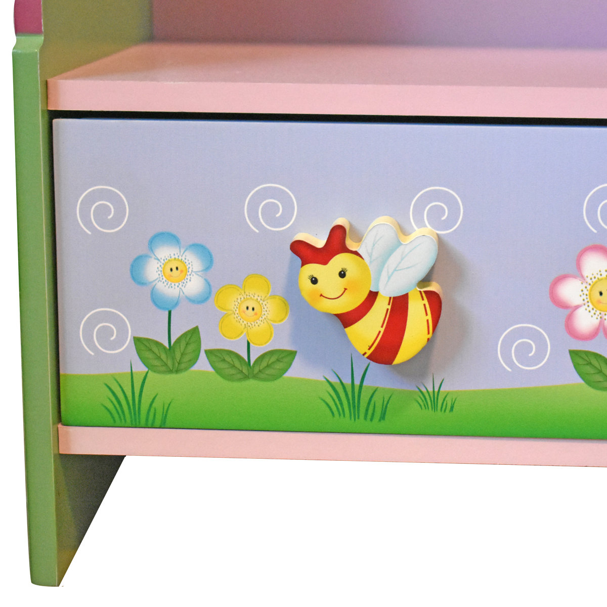Teamson Kids Fantasy Fields Magic Garden Wooden Bookshelf with Storage ...